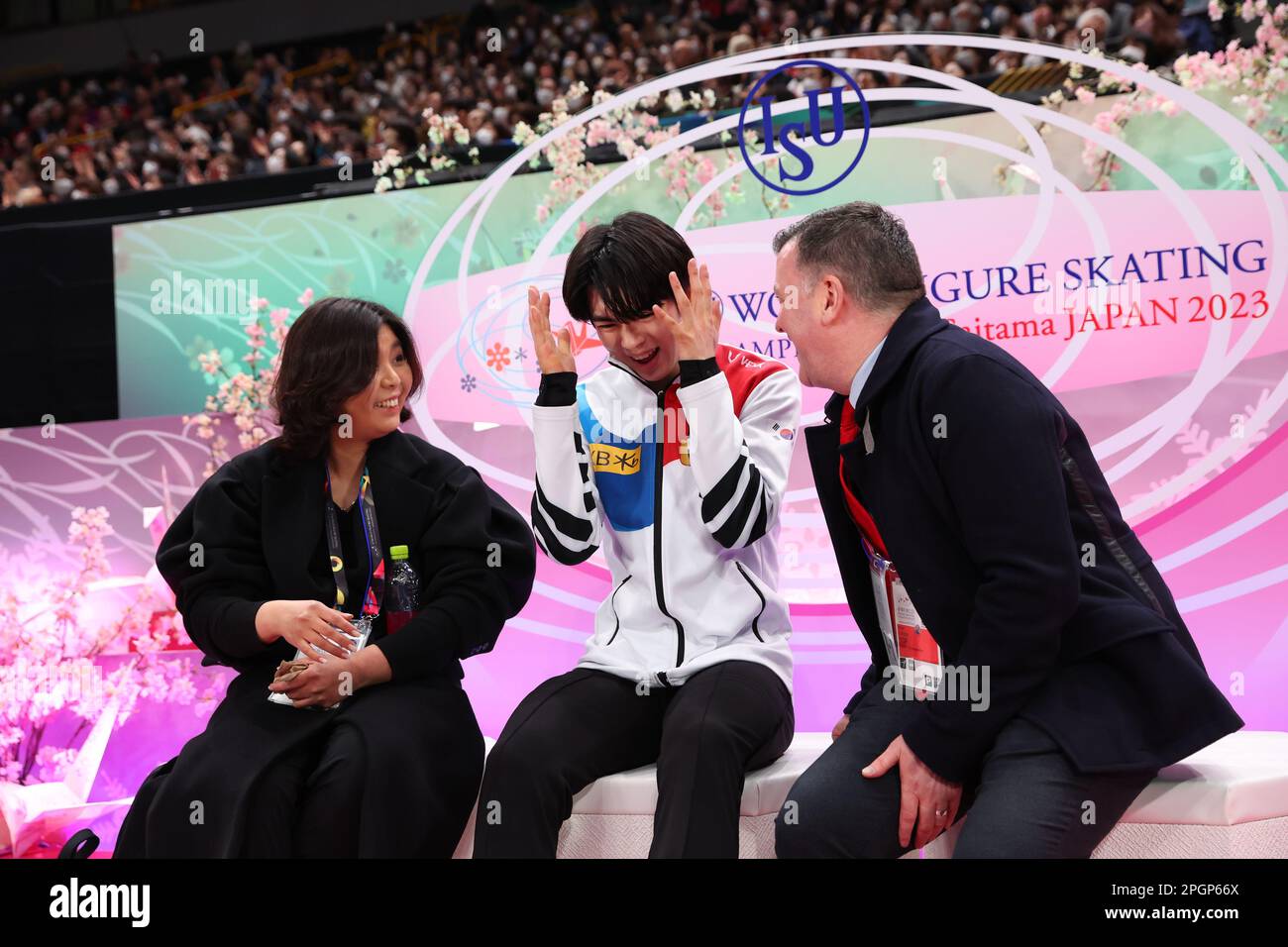 Saitama, Japan. 23rd Mar, 2023. (L-R) Cha Junhwan (KOR), Brian Orser ...