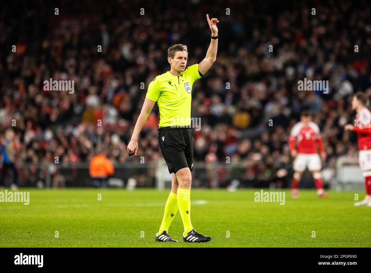 Copenhagen, Denmark. 23rd Mar, 2023. Referee Daniel Siebert seen in ...