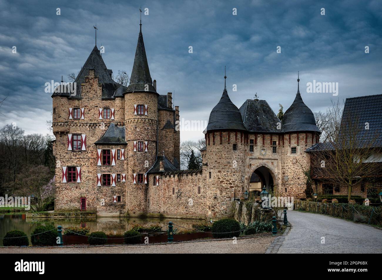 the romantic medieval castle of satzvey in the eifel region germany ...