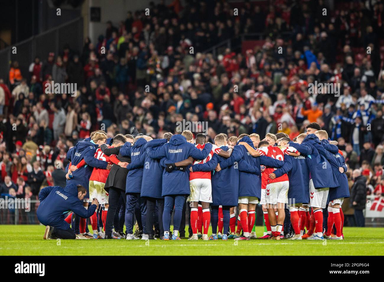 Copenhagen, Denmark. 23rd Mar, 2023. The players of Denmark seen in a ...