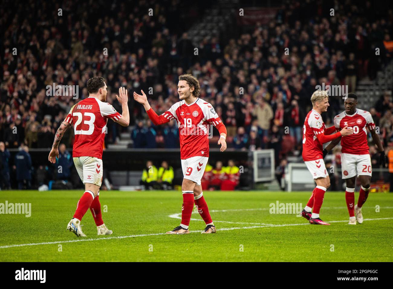 Copenhagen, Denmark. 23rd Mar, 2023. Jonas WInd (19) and Pierre ...