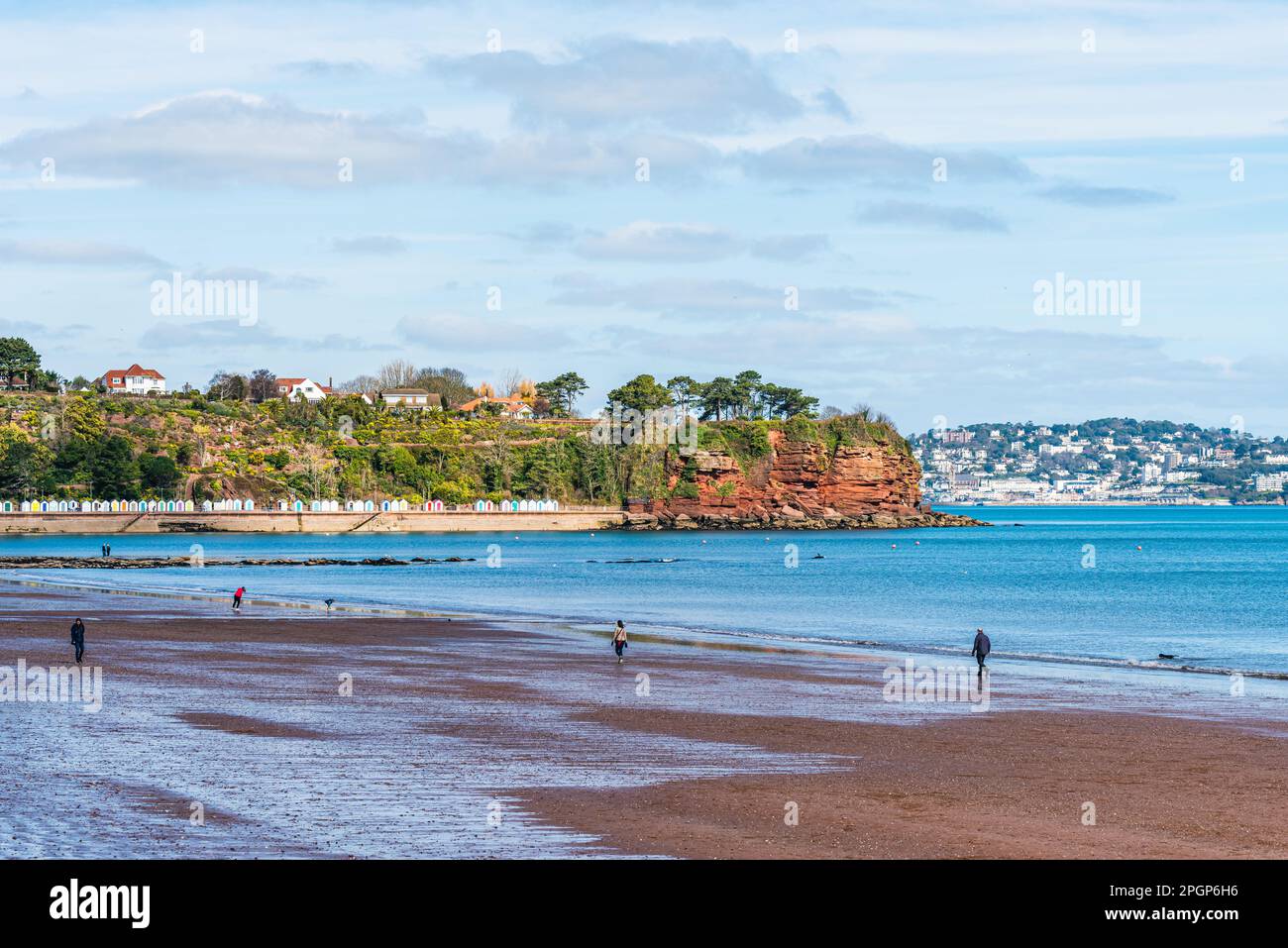 Goodrington Beach and Goodrington Promenade, Paignton, Devon, England ...