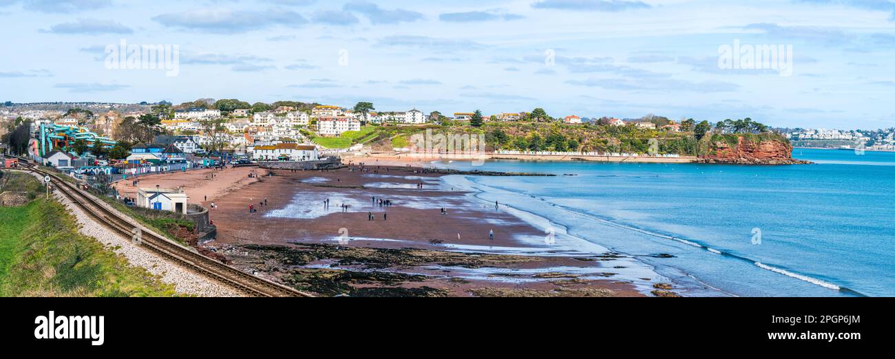 Goodrington Beach and Goodrington Promenade, Paignton, Devon, England ...