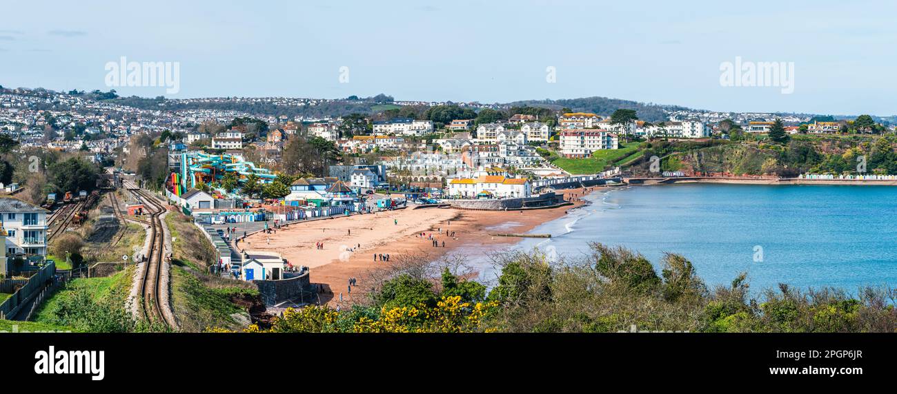 Goodrington Beach and Goodrington Promenade, Paignton, Devon, England ...