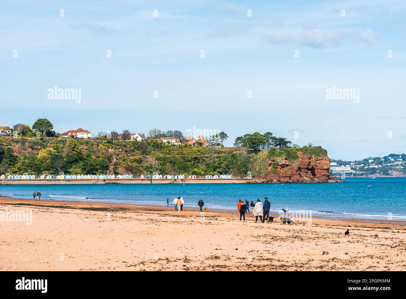 Goodrington Beach and Goodrington Promenade, Paignton, Devon, England ...