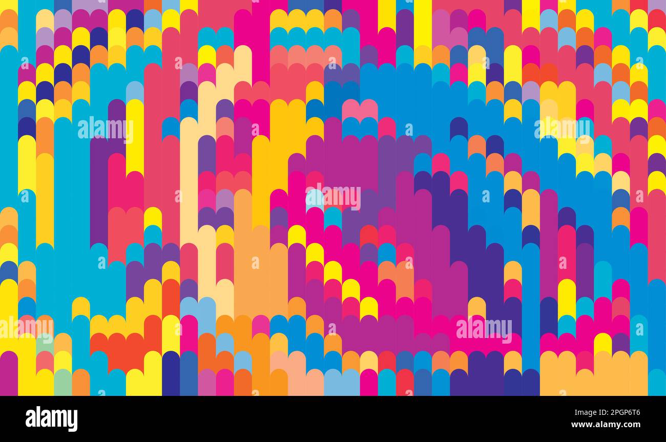 Motley colorful background with multicolored vertical rounded stripes ...