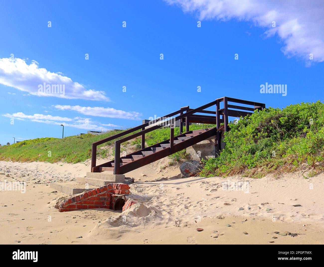 Wooden bridge on the beach Stock Photo - Alamy