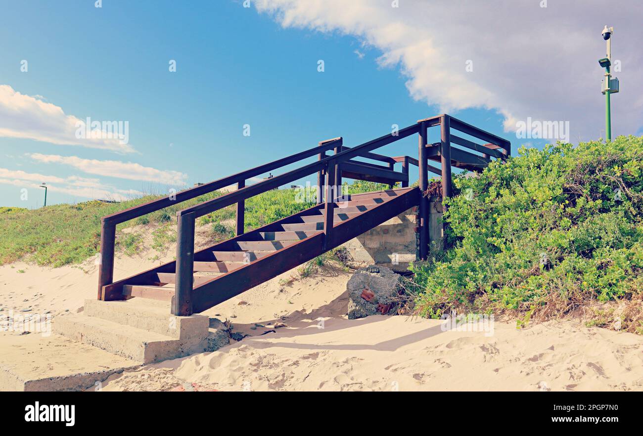 Wooden bridge on the beach Stock Photo - Alamy