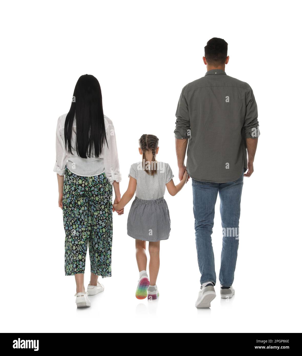 Mother and daughter walking back view Cut Out Stock Images & Pictures ...