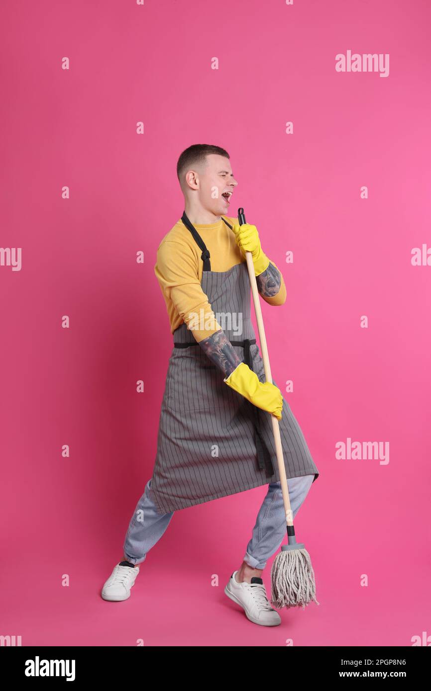 Handsome young man mop hi-res stock photography and images - Alamy