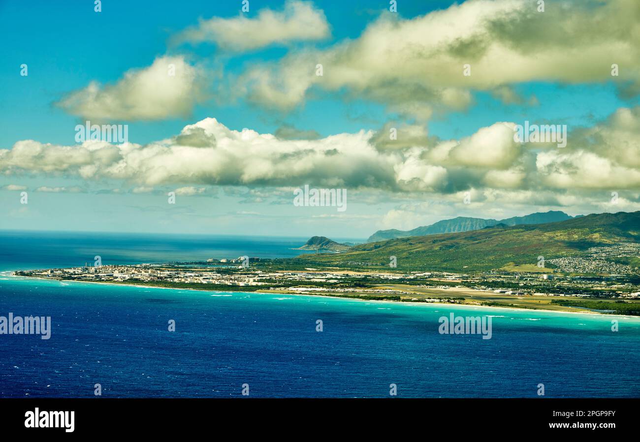 Aerial View of Barbers Point on the Island of Oahu, Hawaii Stock Photo ...