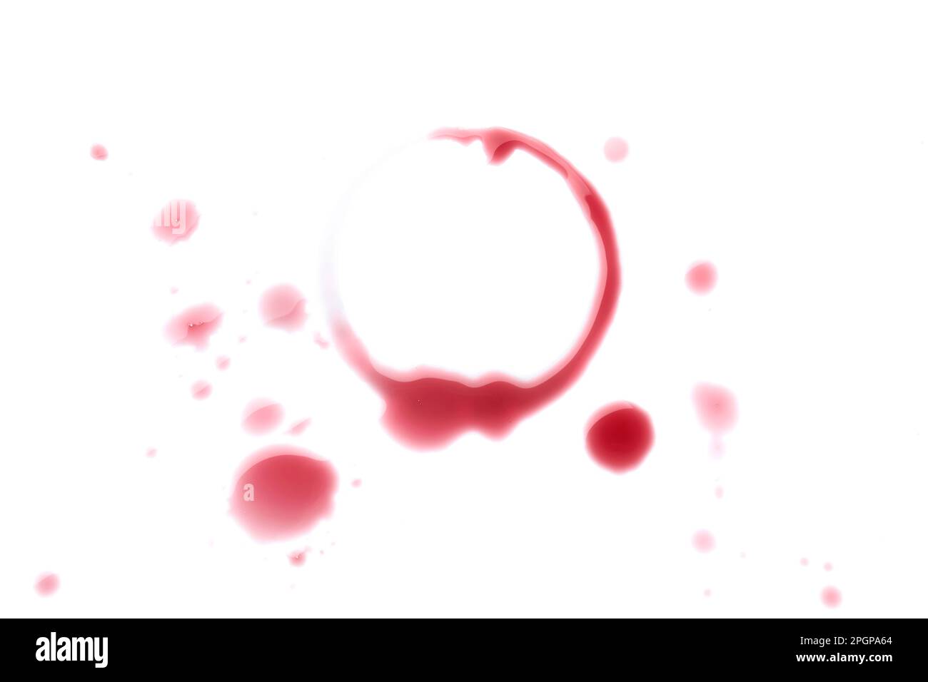 Red wine ring and drops on white background, top view Stock Photo - Alamy