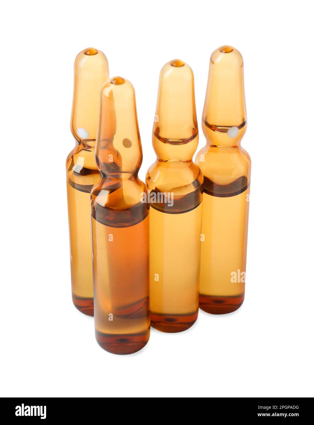 Brown pharmaceutical ampoules with medication on white background Stock ...