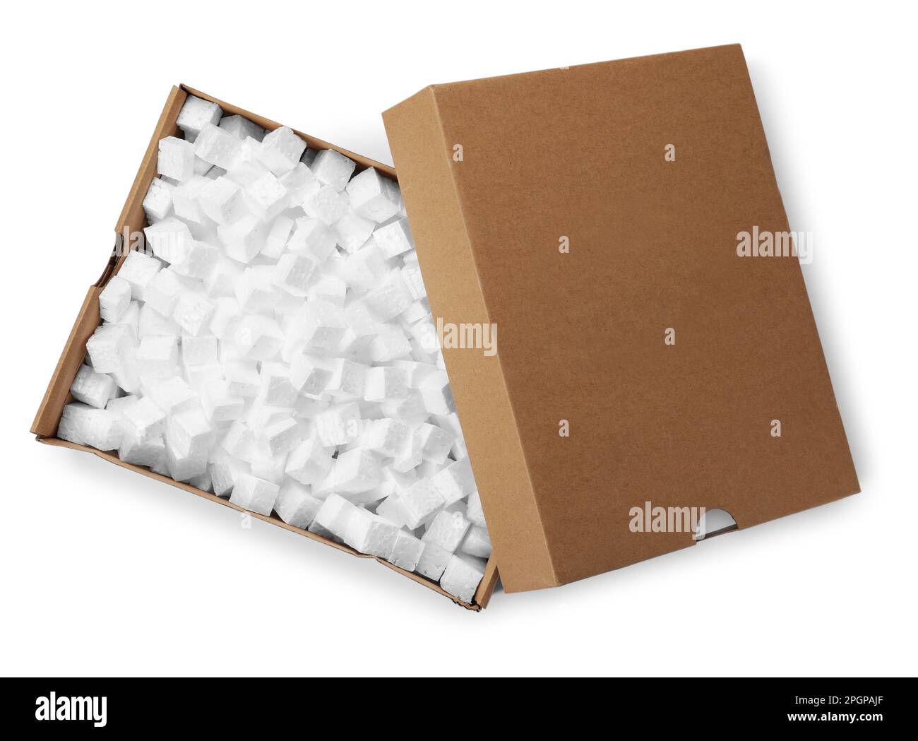Cardboard box filled styrofoam shipping Cut Out Stock Images & Pictures ...