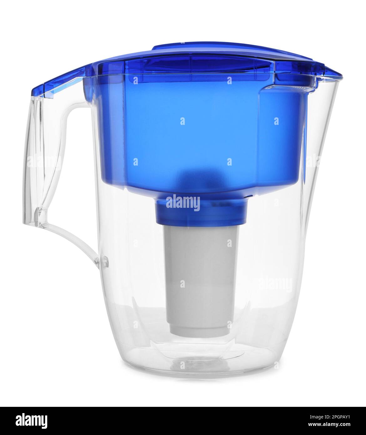 Empty water filter jug isolated on white Stock Photo - Alamy