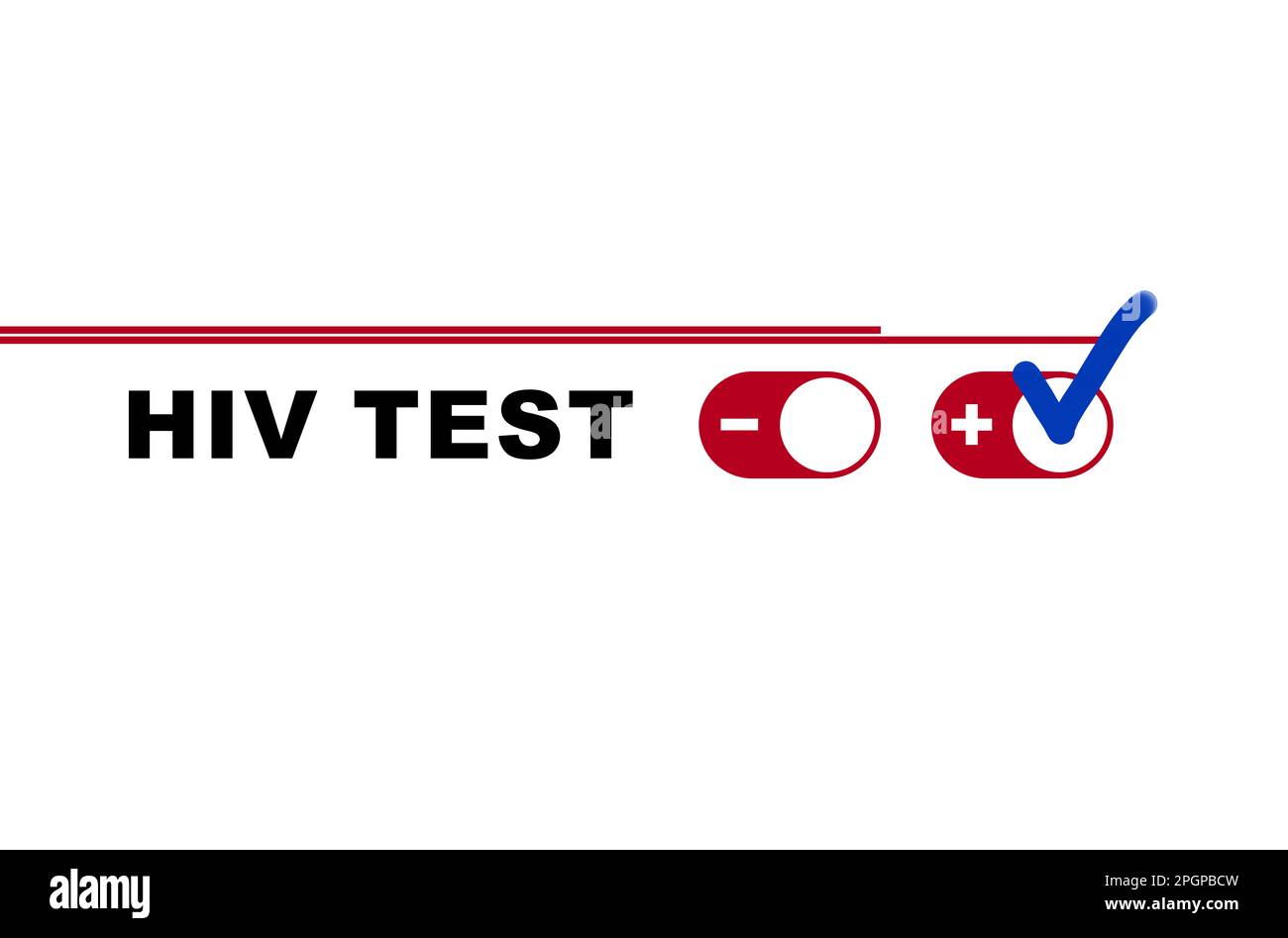 Text HIV TEST with positive result on white background, illustration ...