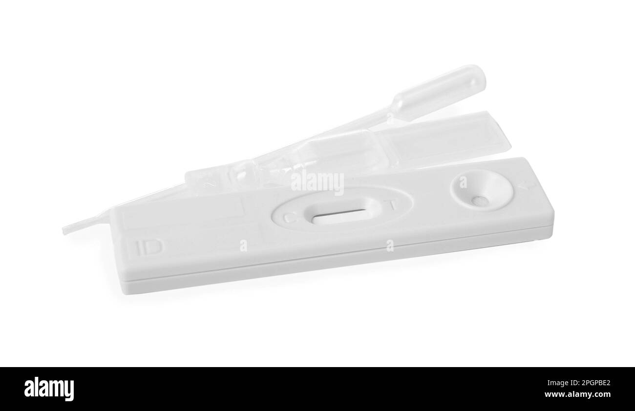 Disposable express test kit for hepatitis on white background Stock ...