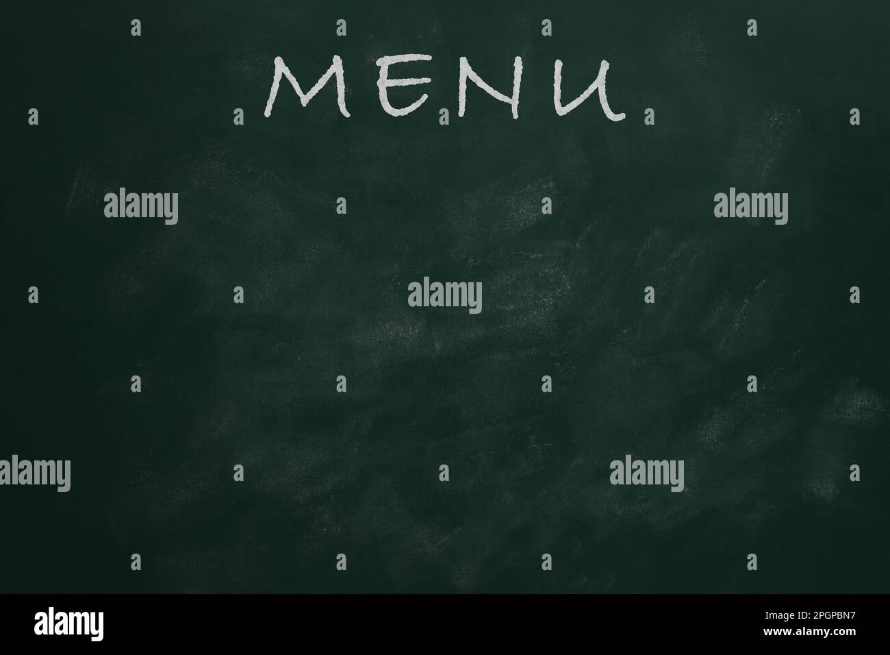 Green chalkboard with word Menu as background. Mockup for design Stock ...