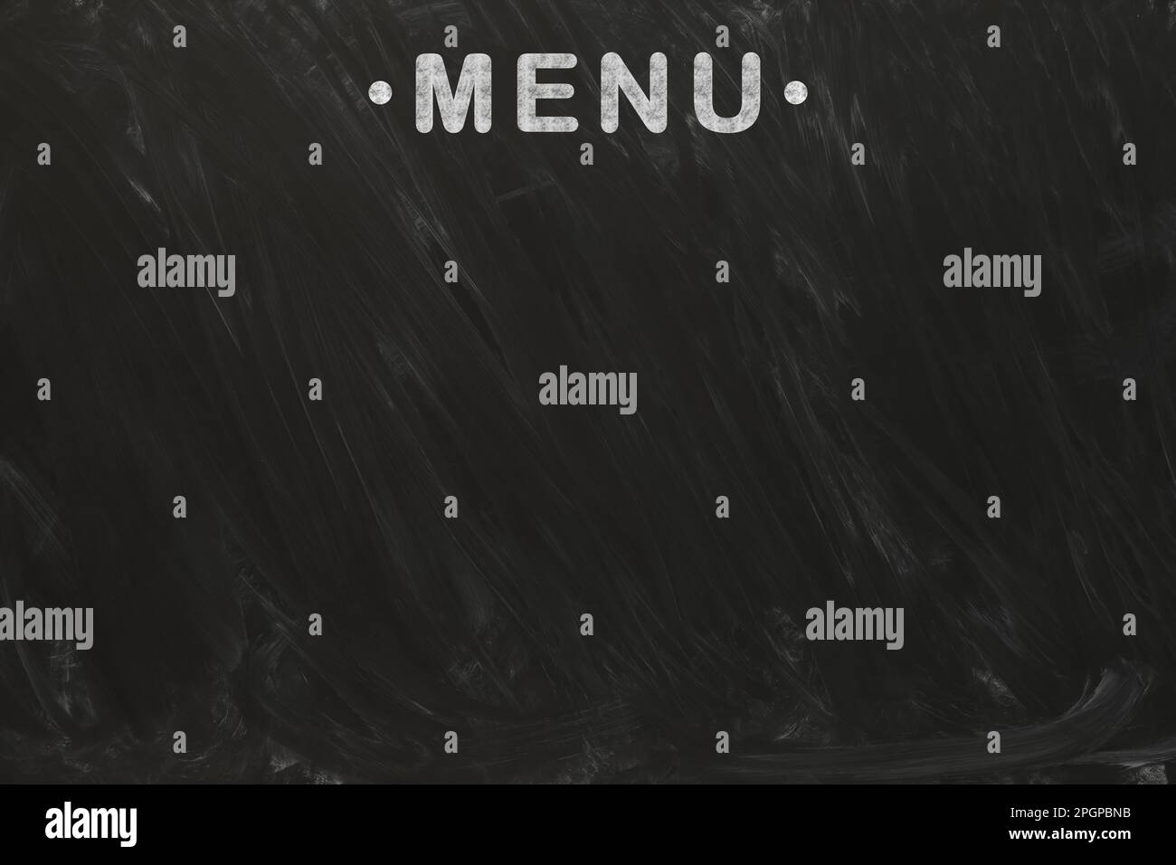 Black chalkboard with word Menu as background. Mockup for design Stock ...