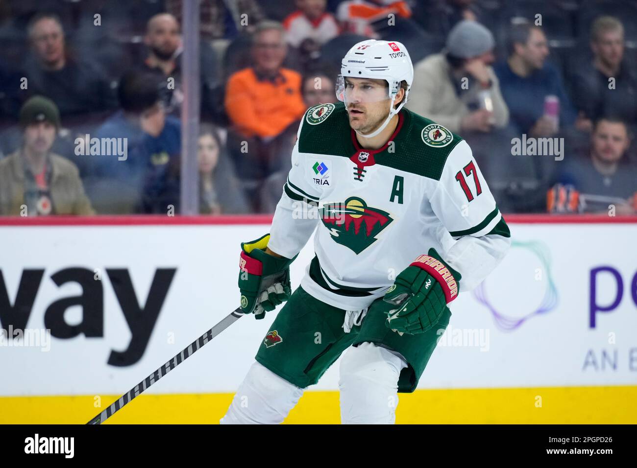 Minnesota Wild's Marcus Foligno plays during an NHL hockey game ...