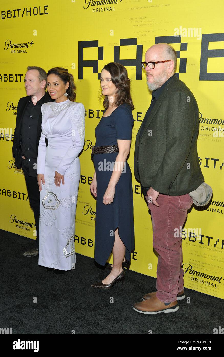 New York, USA. 23rd Mar, 2023. L-R: Kiefer Sutherland, Meta Golding ...