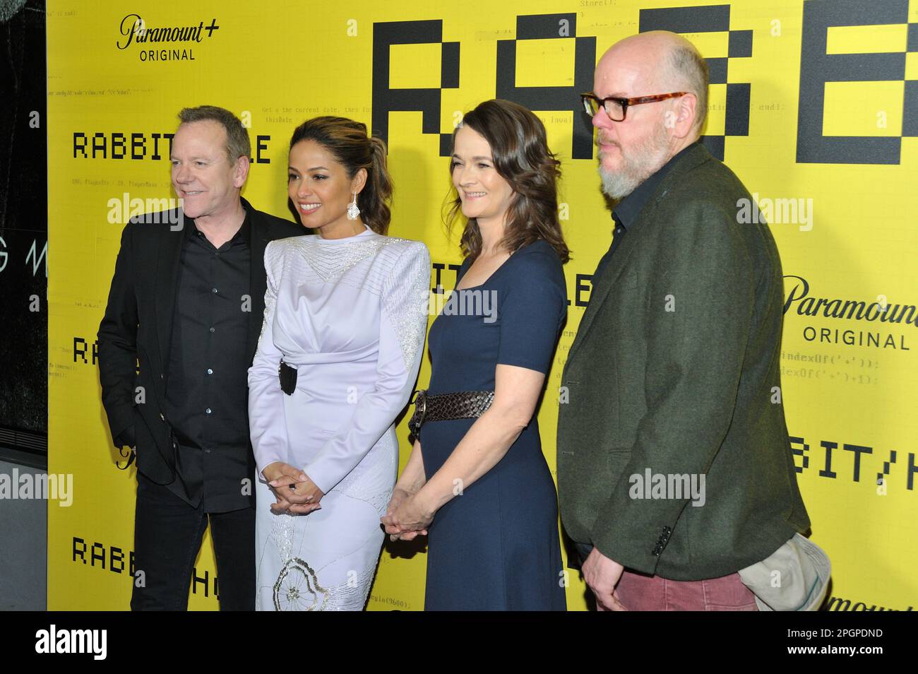 New York, USA. 23rd Mar, 2023. L-R: Kiefer Sutherland, Meta Golding ...