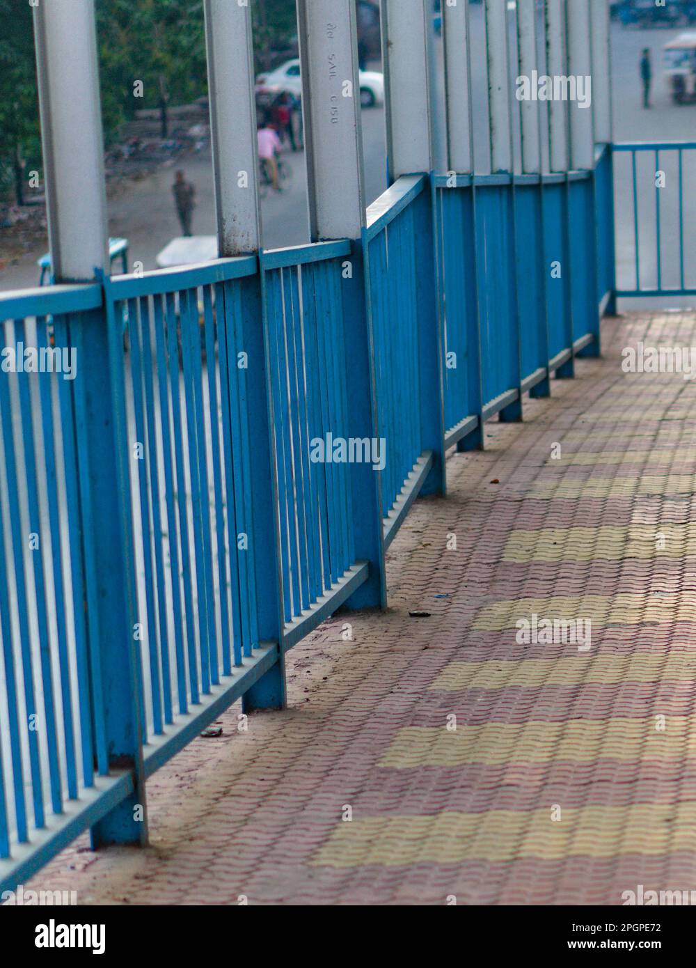 an empty'rail over bridge in night time Stock Photo - Alamy