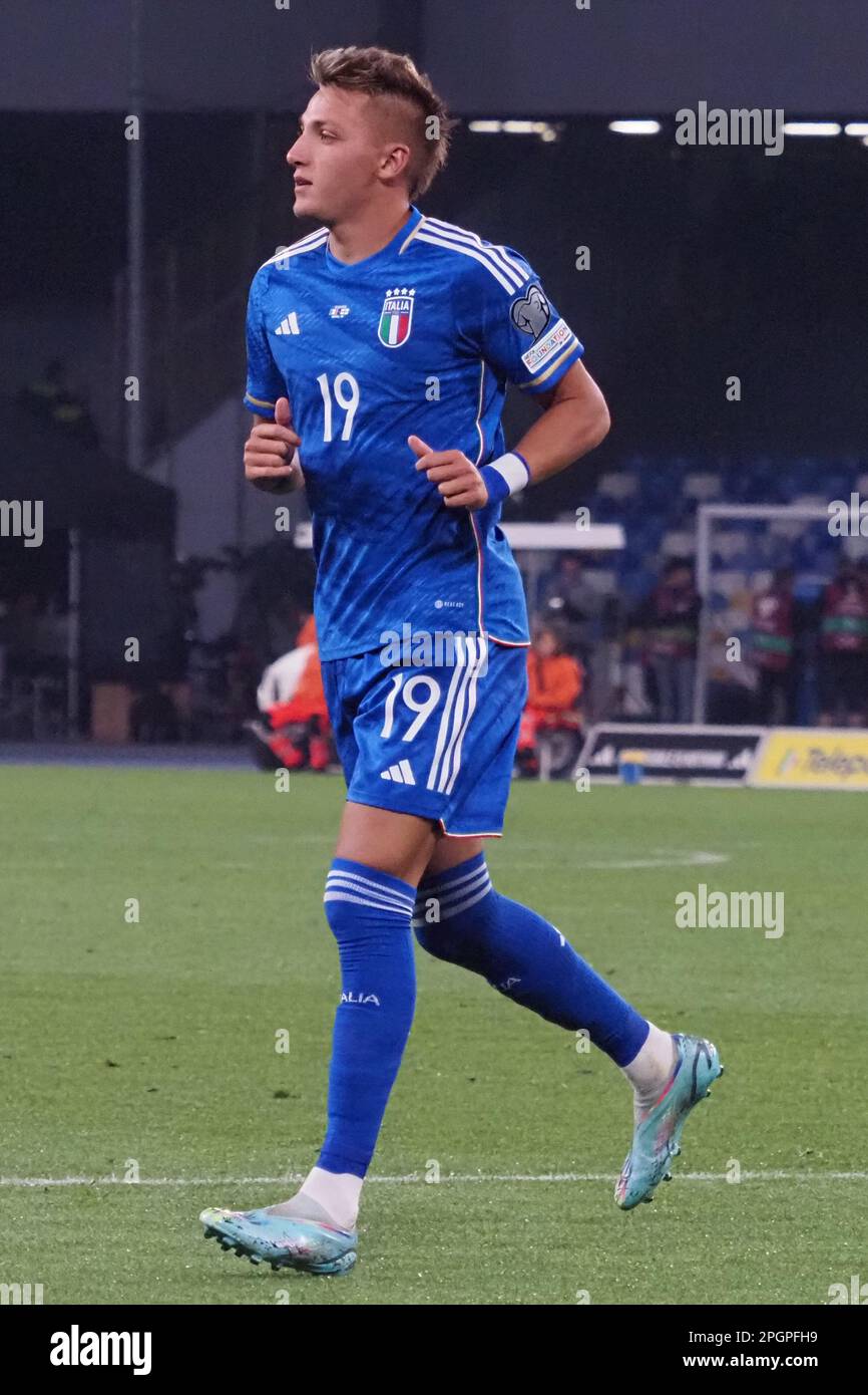 Napoli, Italy. 23rd Mar, 2023. Mateo Retegui player of Italy, during ...