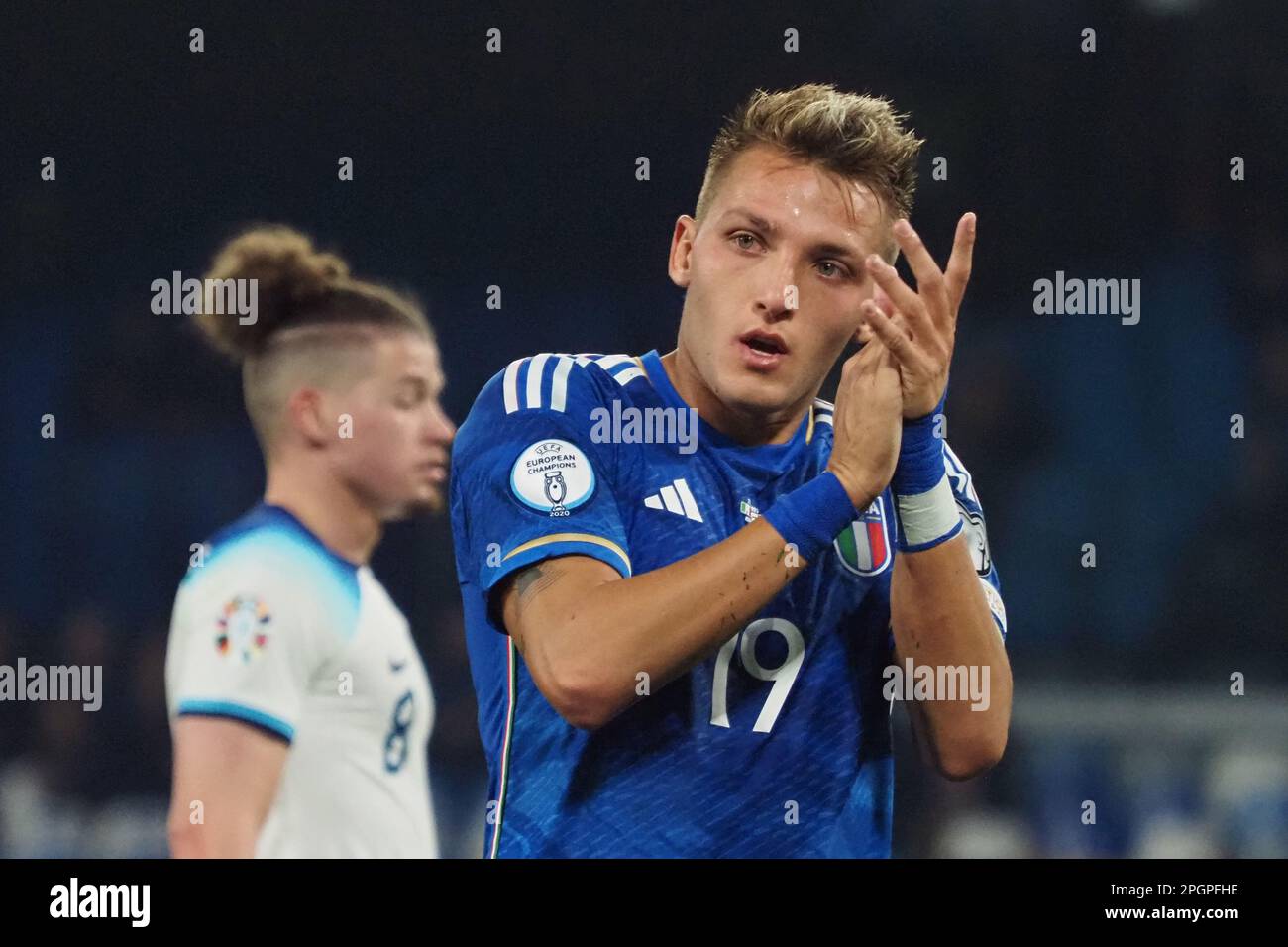 Napoli, Italy. 23rd Mar, 2023. Mateo Retegui player of Italy, during ...