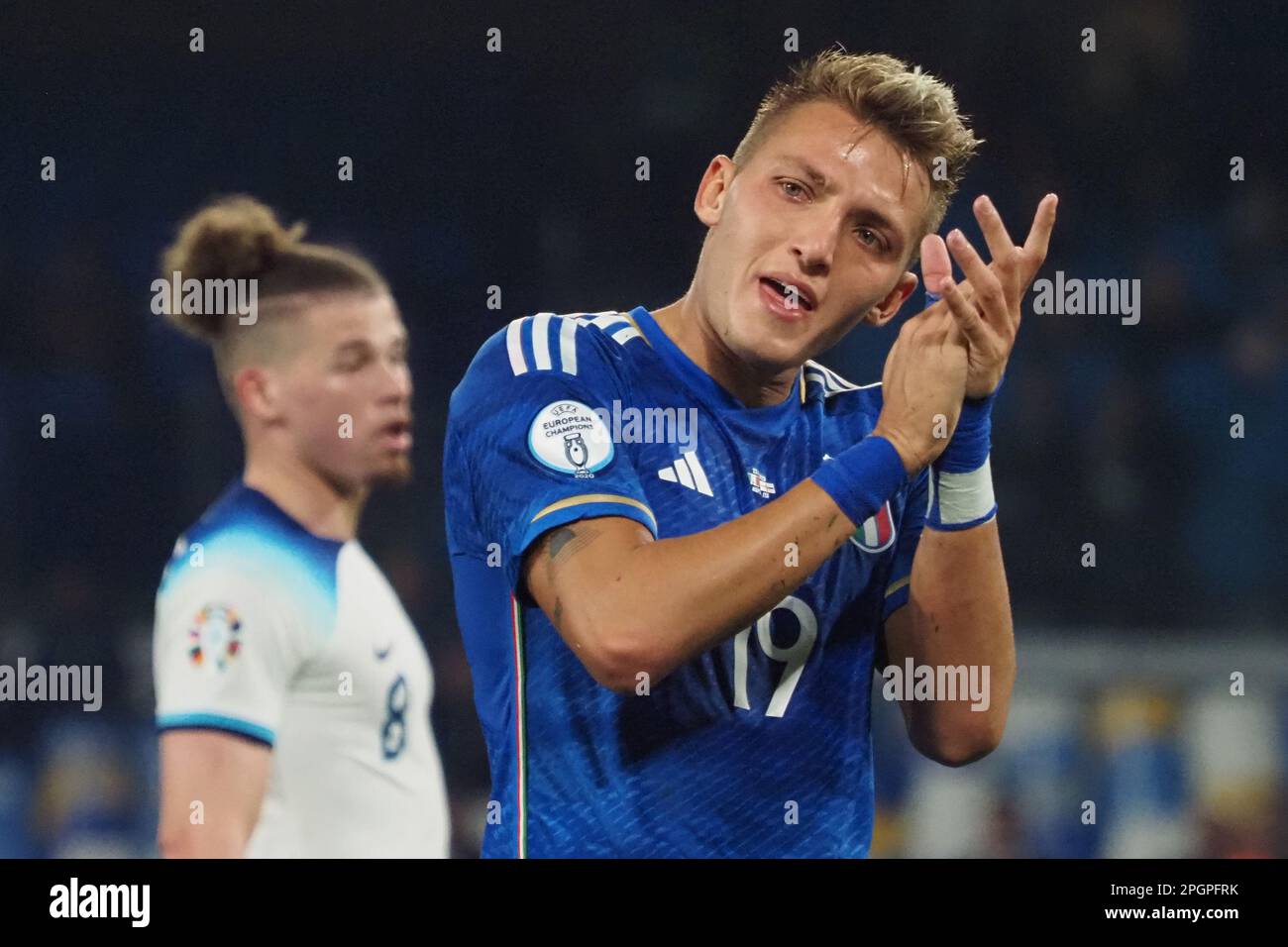 Napoli, Italy. 23rd Mar, 2023. Mateo Retegui player of Italy, during ...