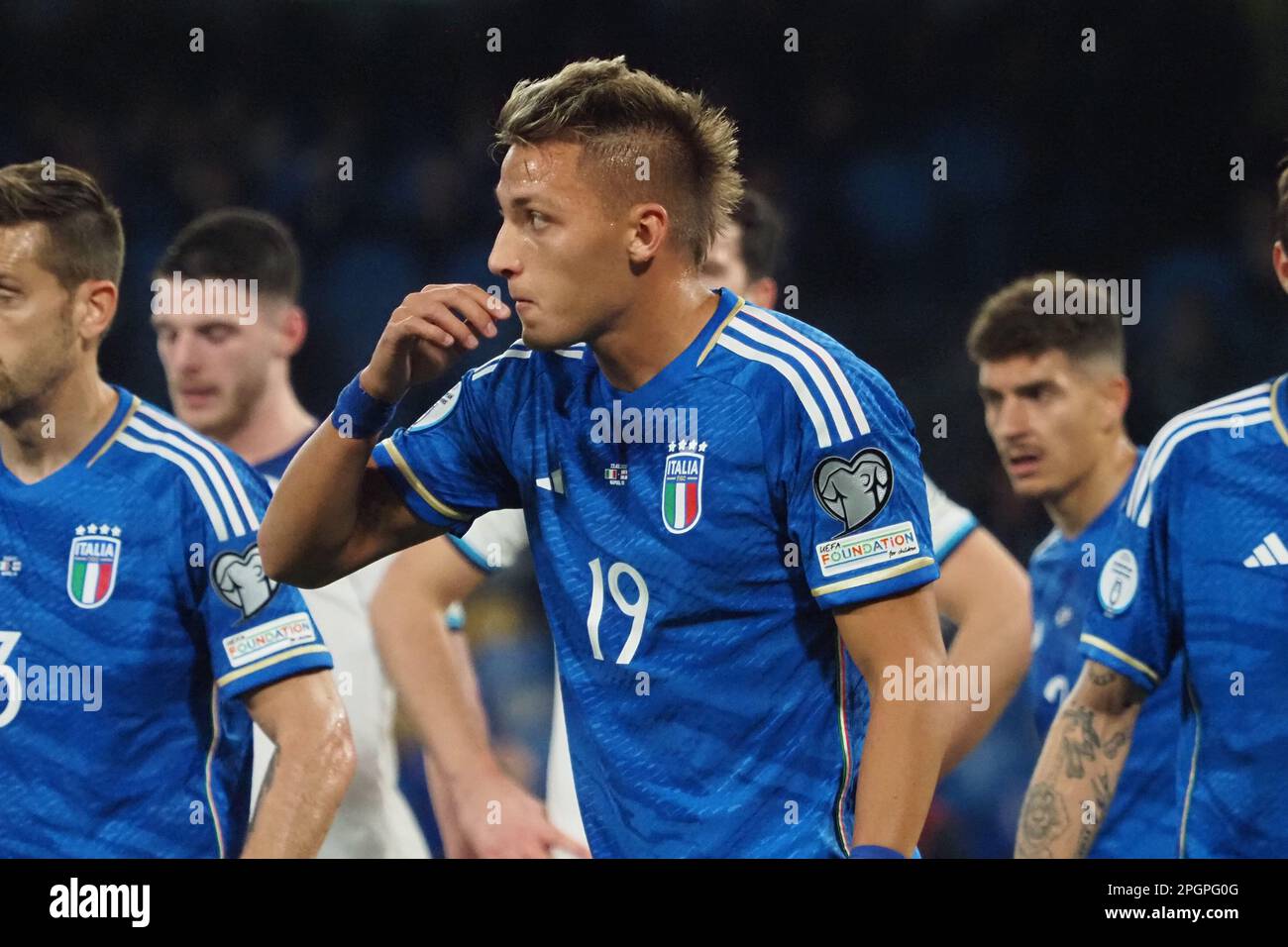 Napoli, Italy. 23rd Mar, 2023. Mateo Retegui player of Italy, during ...