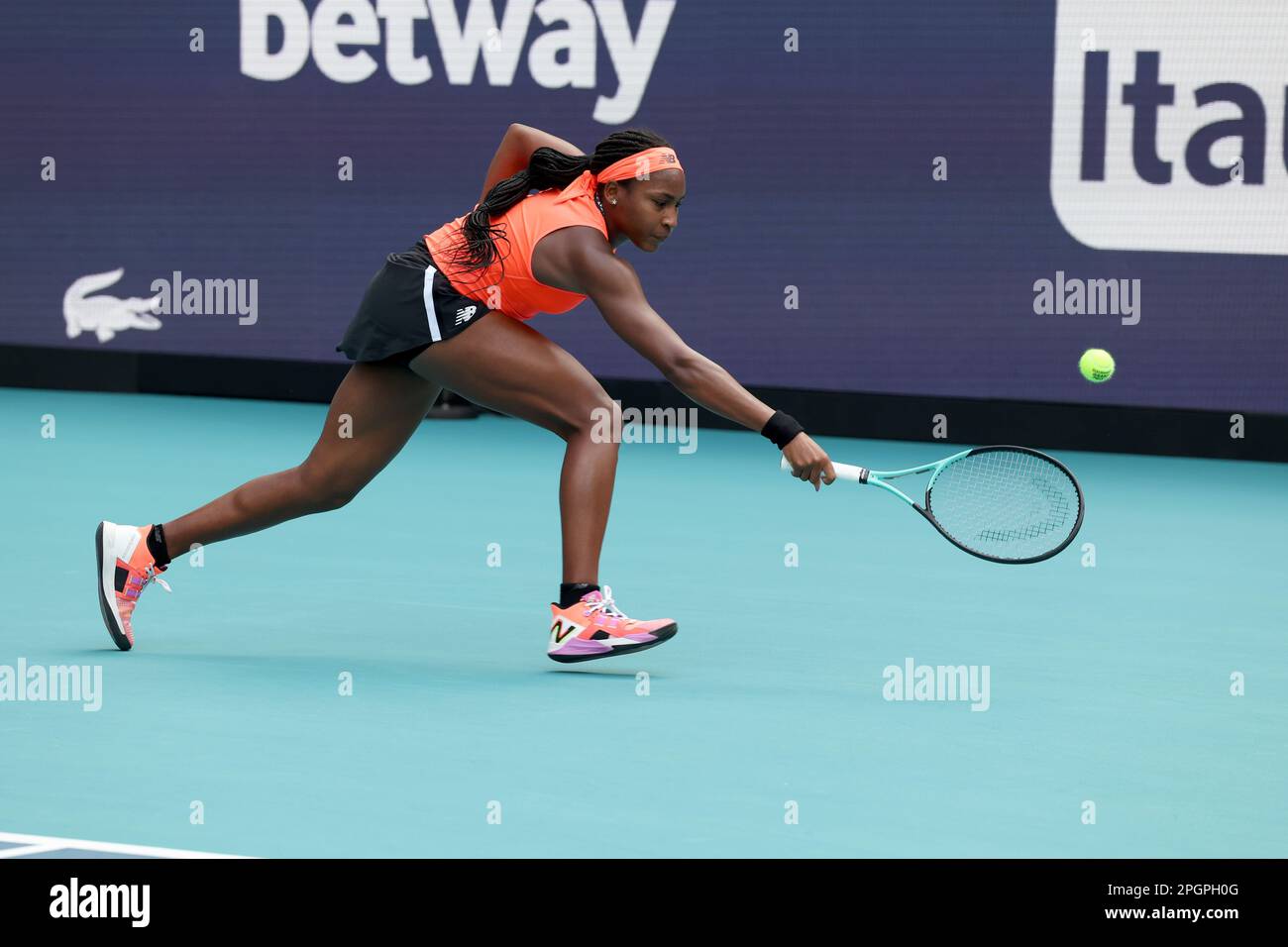 MIAMI GARDENS, FLORIDA - MARCH 23: Coco Gauff of the United States ...