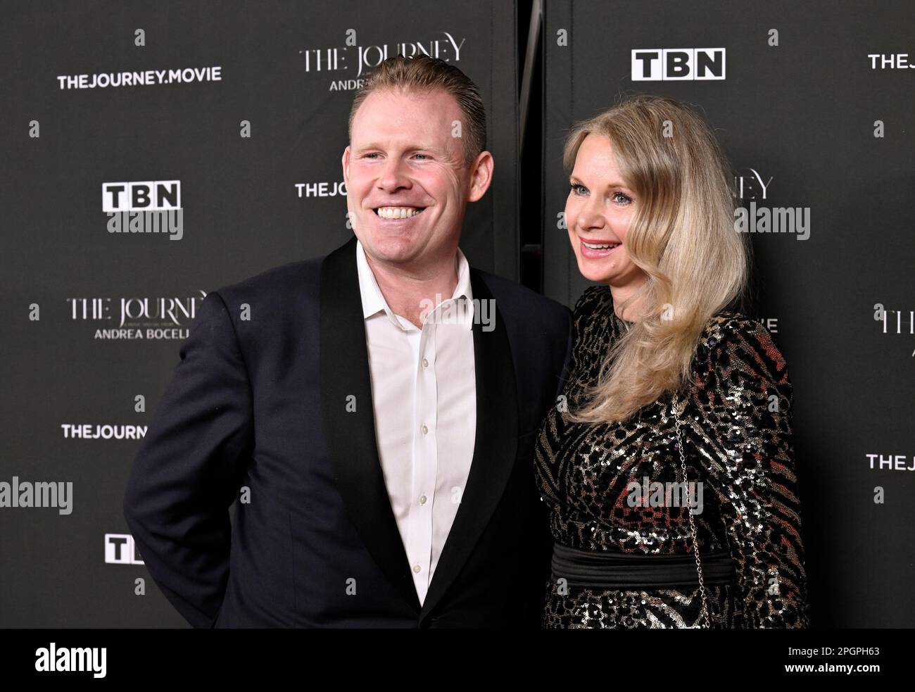 Andrew Giuliani, left, and wife Živilė Rezgytė attend the premiere "The ...