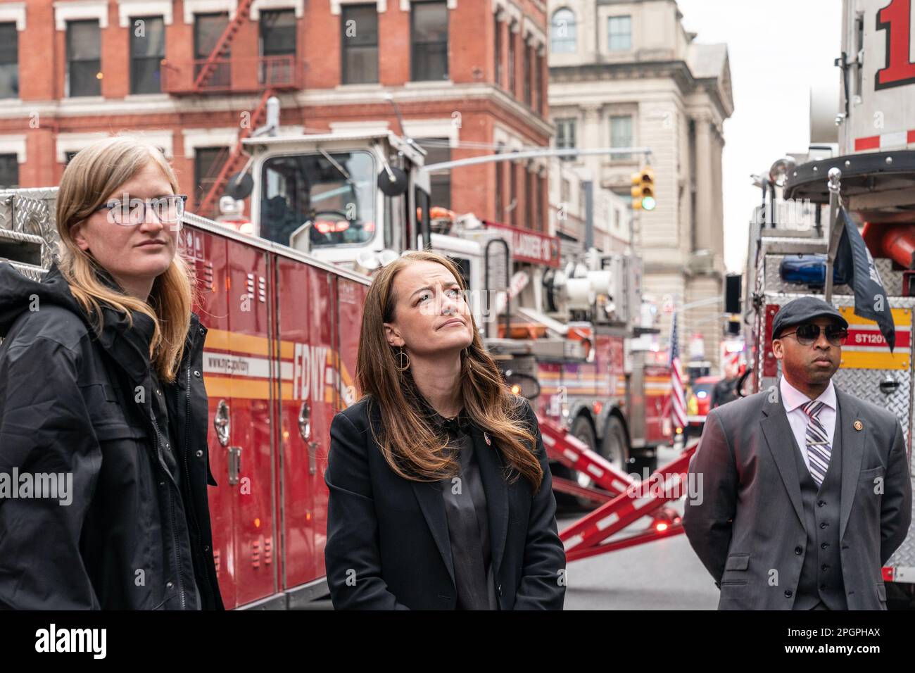 New York, USA. 23rd Mar, 2023. FDNY Commissioner Laura Kavanagh (C ...