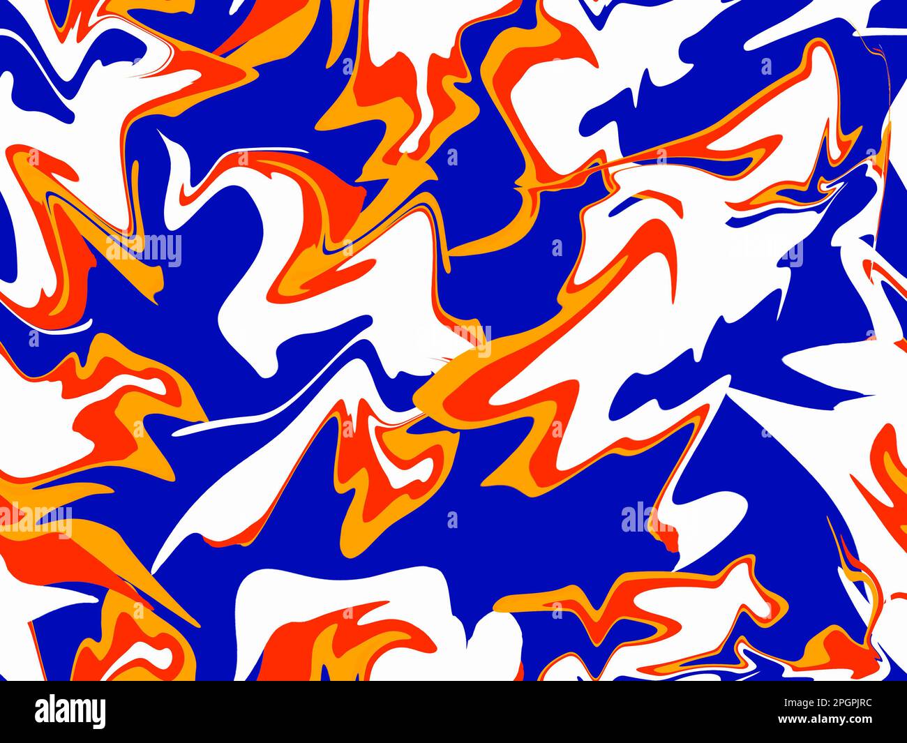 Seamless print with geometric shapes and distorted flowers, summer ...