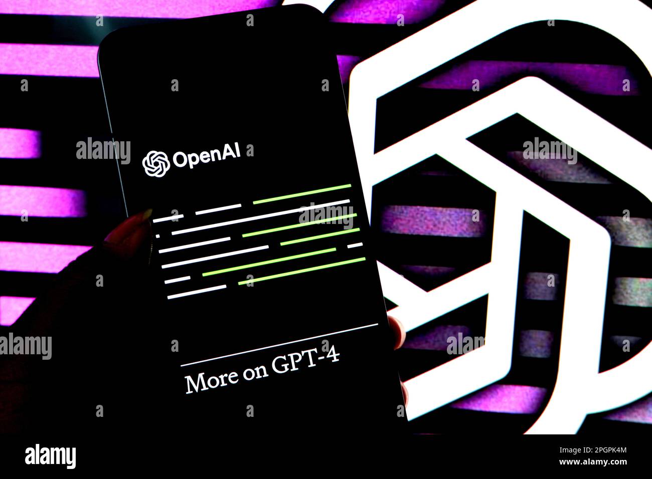 India. 23rd Mar, 2023. In this photo illustration, an OPEN AI GPT 4 ...