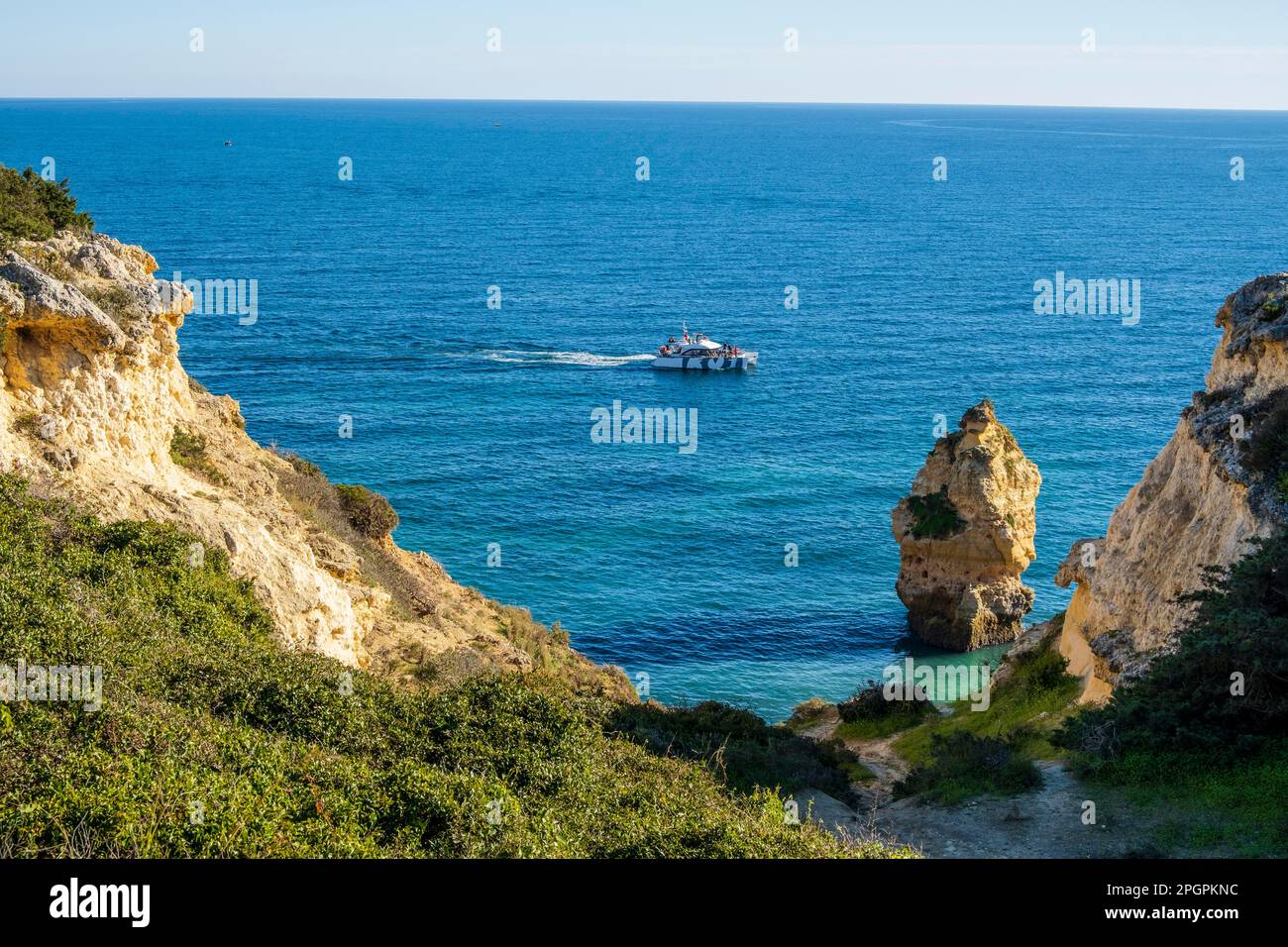 Beautiful cliffs and rock formations by the Atlantic Ocean at Seven ...