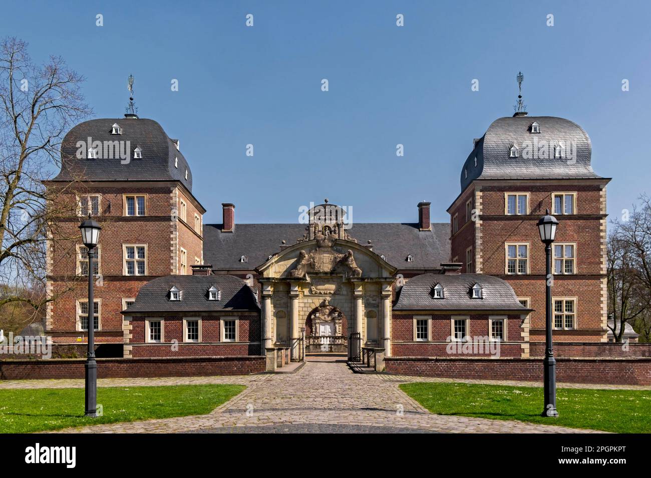 Baroque and moated castle Ahaus, today seat of the Technical Academy ...