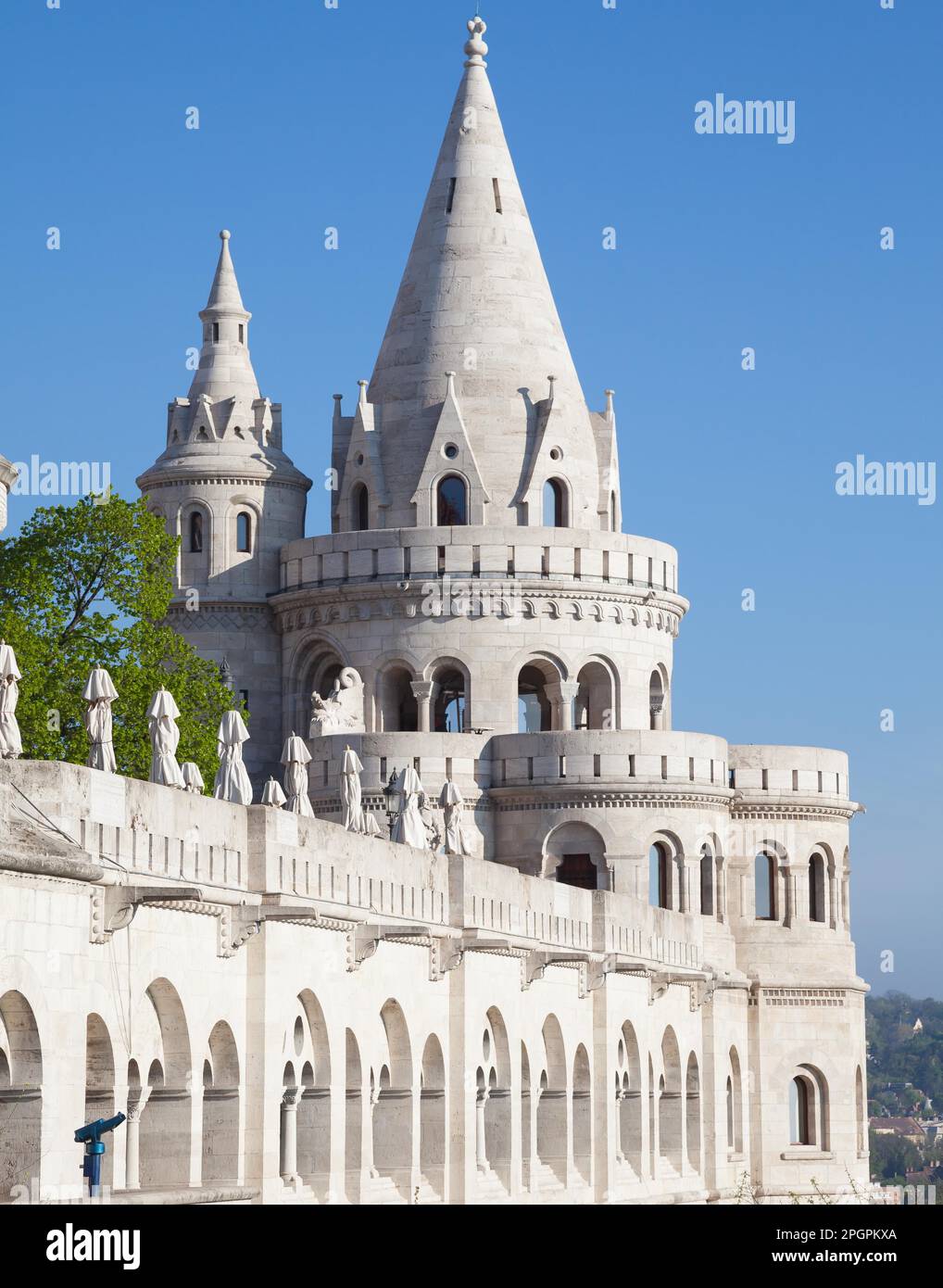 Fishermans Bastion is a terrace in neo-Gothic and neo-Romanesque style ...