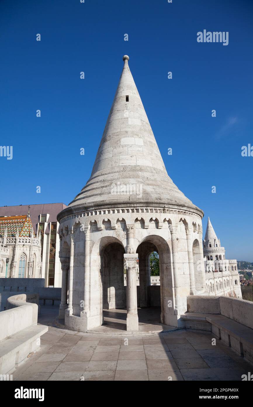 Fishermans Bastion is a terrace in neo-Gothic and neo-Romanesque style ...