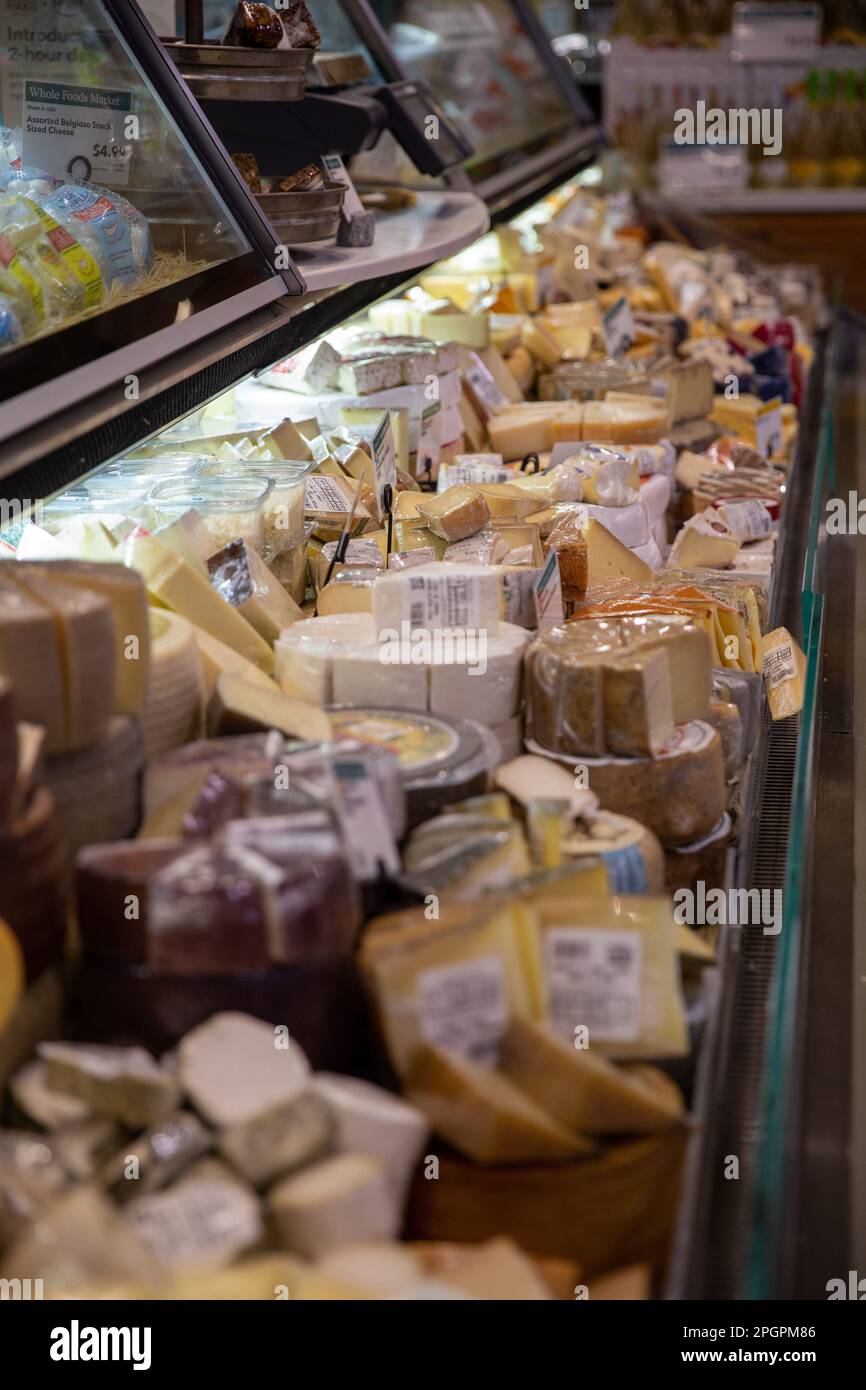 Cheese bar in a market with so many options Stock Photo - Alamy