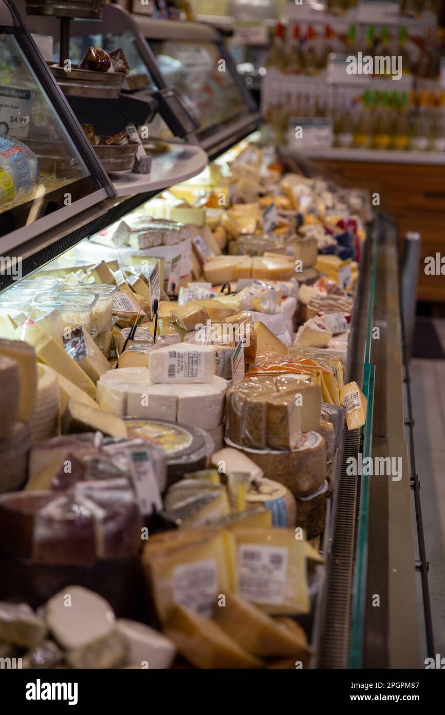 Cheese bar in a market with so many options Stock Photo - Alamy
