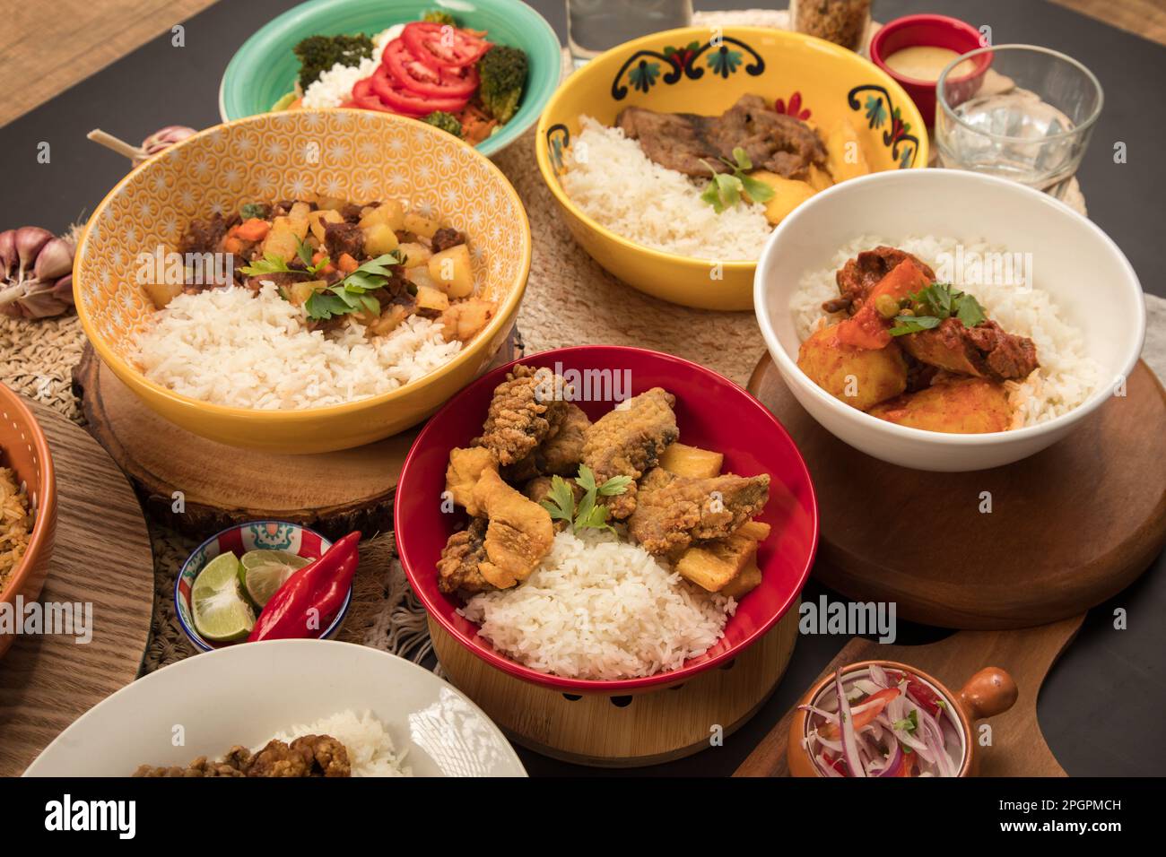 Peruvian food buffet table Assorted dishes gourmet cuisine Peru ...