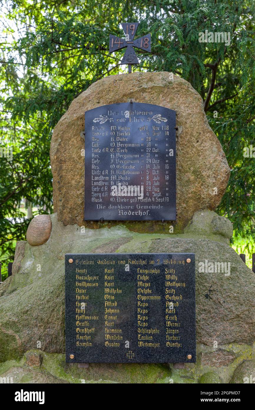 Roederhoh Memorial Stone Dead 1st World War Stock Photo - Alamy