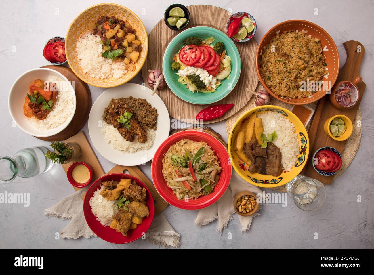 Peruvian food buffet table Assorted dishes gourmet cuisine Peru ...