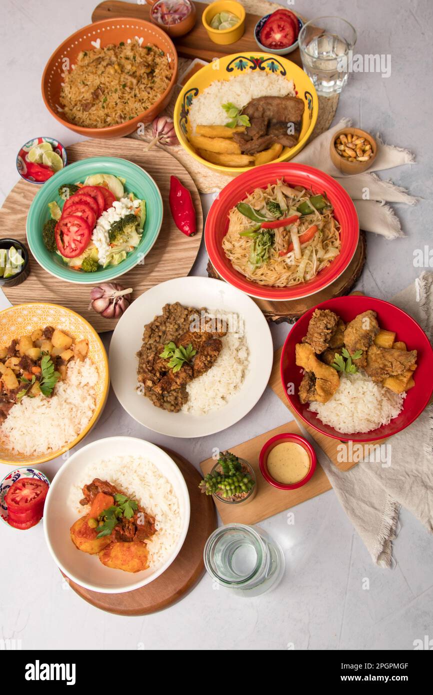 Peruvian food buffet table Assorted dishes gourmet cuisine Peru ...