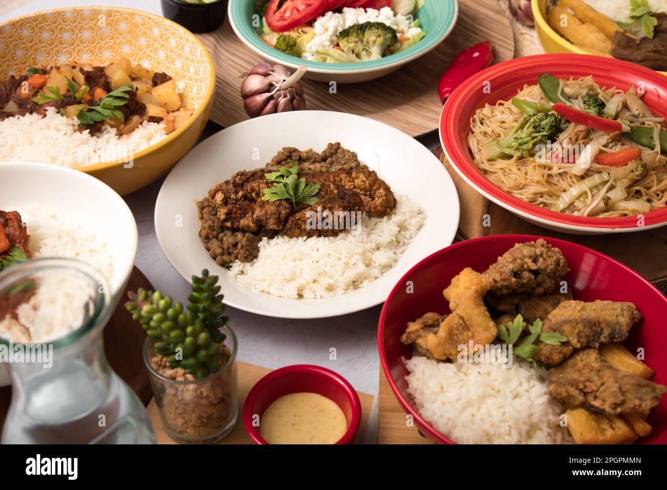 Peruvian food buffet table Assorted dishes gourmet cuisine Peru ...