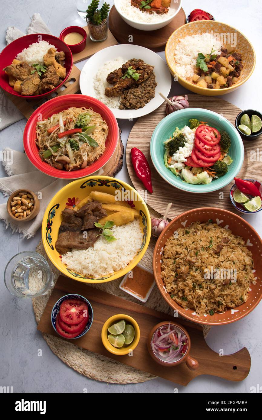 Peruvian food buffet table Assorted dishes gourmet cuisine Peru ...