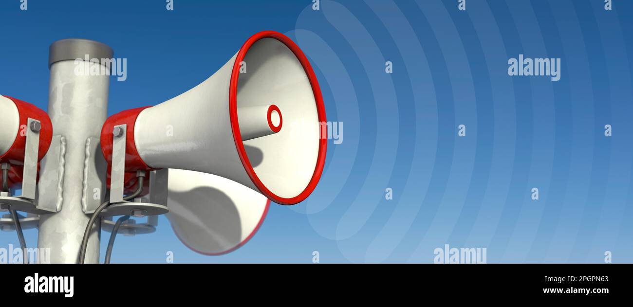 Sound through loudspeakers Stock Photo - Alamy