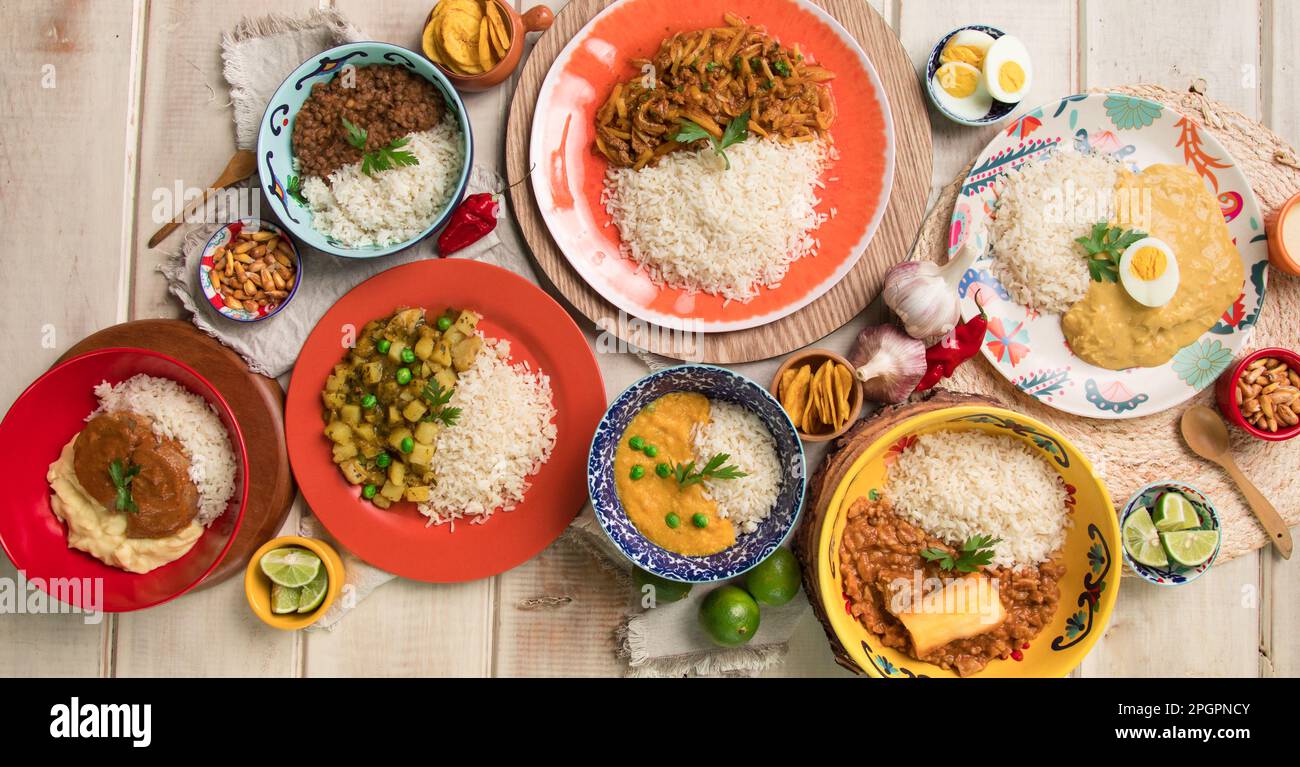 Peruvian food buffet table Assorted dishes gourmet cuisine Peru ...